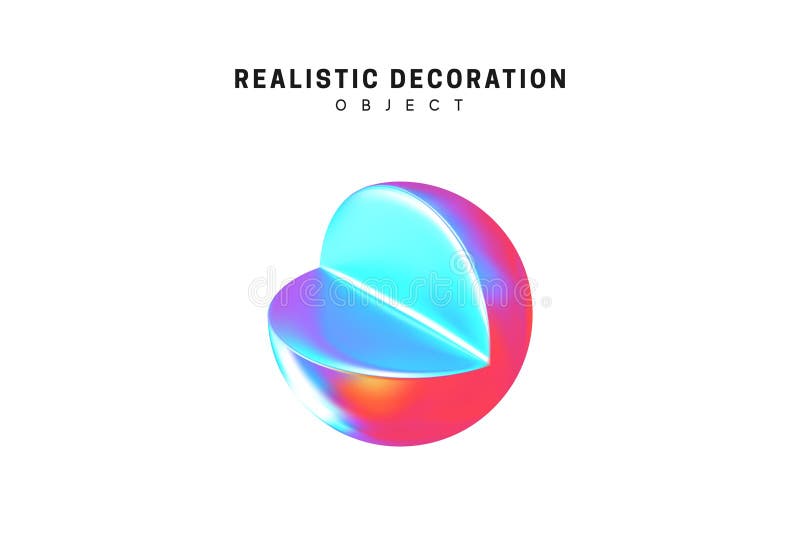 Realistic Shape 3d Objects with Gradient Holographic Color of Hologram ...