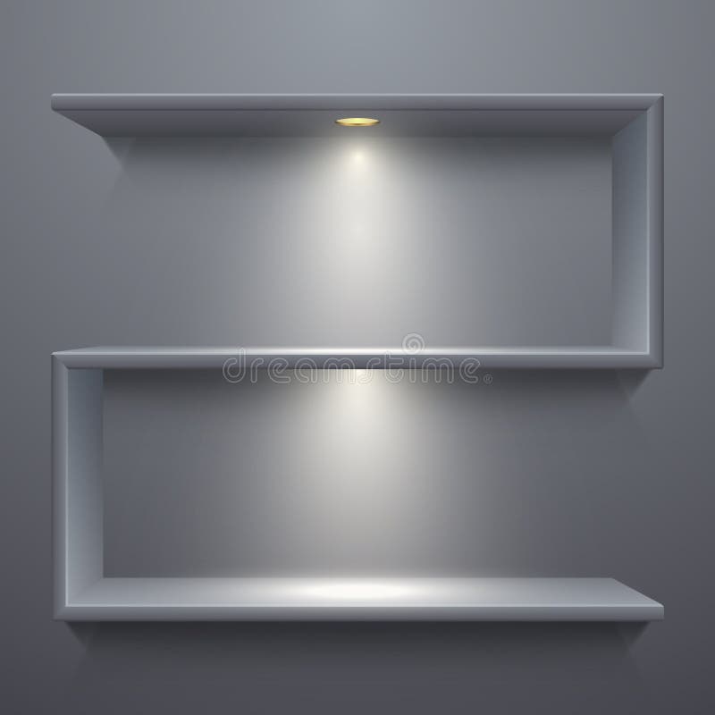 Realistic Shelf Design with Illumination Stock Vector - Illustration of ...