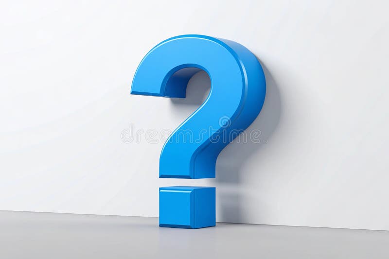 Realistic 3d Blue Question Mark Illustration Stock Illustration ...