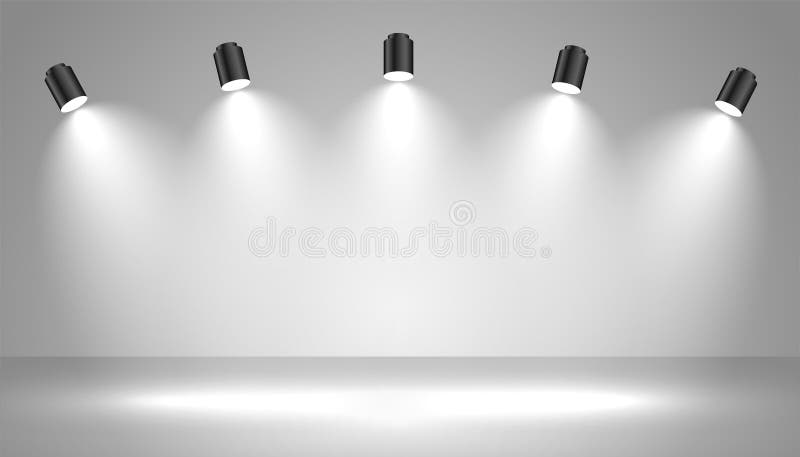 Realistic Shiny Focus Light on Empty Background Stock Vector ...