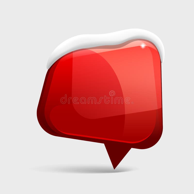 Realistic Shiny Gloss Red Banner, Wit Snow. Stock Vector - Illustration ...