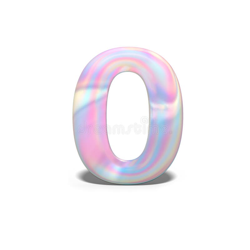 Realistic Shiny Number 0 Zero for Celebration Design, Bright ...