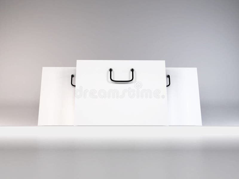 Realistic Shopping Bag 3D Illustration Mockup Scene Stock Illustration ...