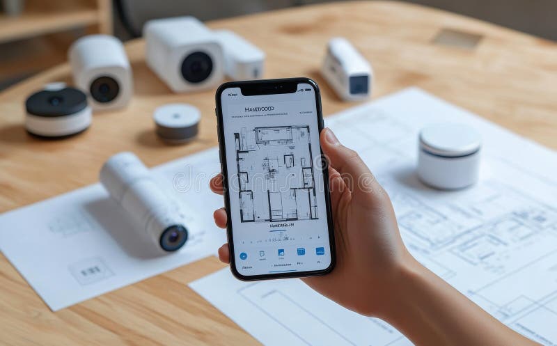 Realistic Shot of a Person Holding an IPhone Displaying Architectural ...