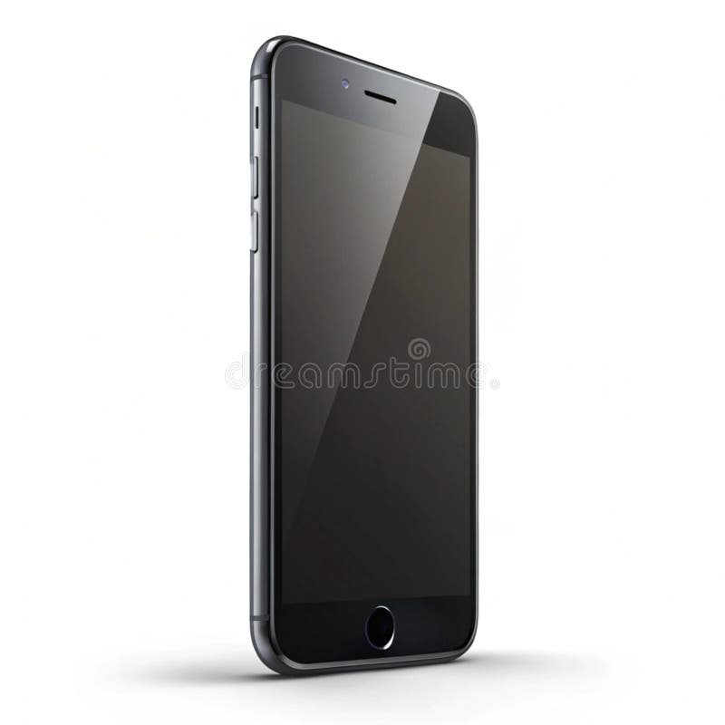 Realistic Side View Black IPhone Mockup Stock Illustration ...