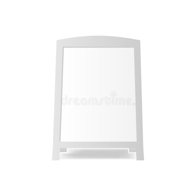 Realistic Sidewalk Display Board Design Template Isolated on White ...