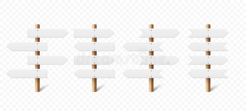 Realistic Sign Post Set. Realistic Blank Road Signboard Stock ...