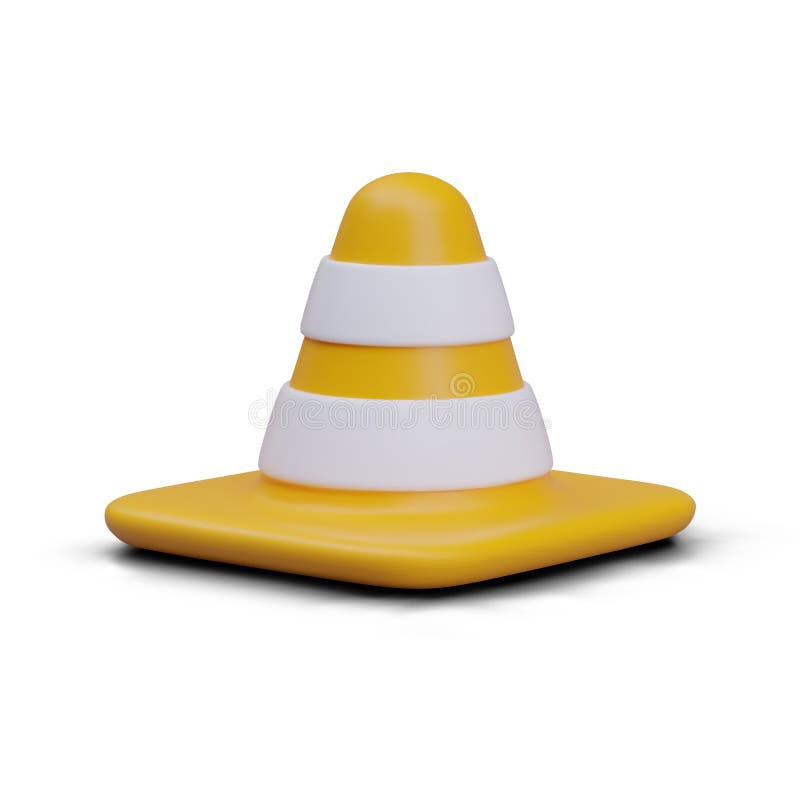 Realistic Signal Cone on White Background. Equipment for Construction ...