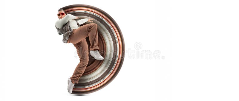 Realistic Silhouette of a Young Hip-hop Dancer, Breake Dancing Man ...