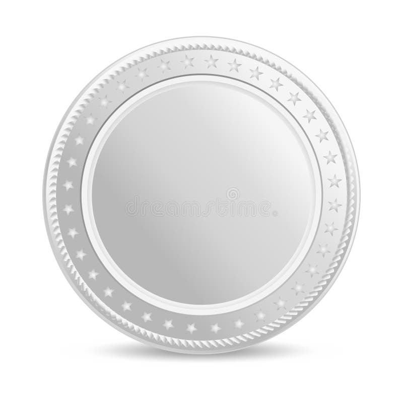 Realistic Silver Coin. Blank Coin with Shadow. Front View. Stock ...