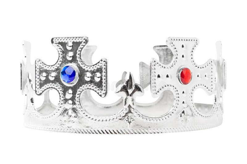 Realistic Silver Crown Isolated on White Background with Clipping Path ...