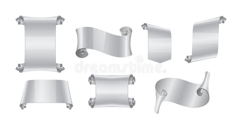 Realistic Silver Glossy Scrolls for Your Design Project. Stock ...