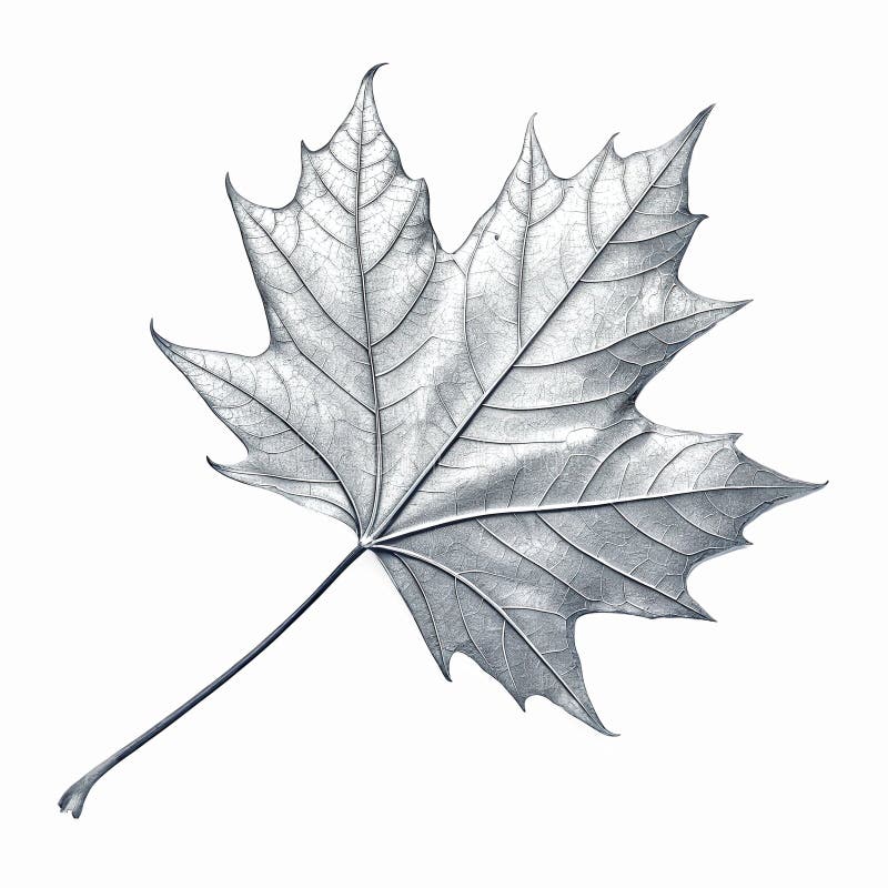 Realistic Silver Maple Leaf Isolated on Transparent Background for ...