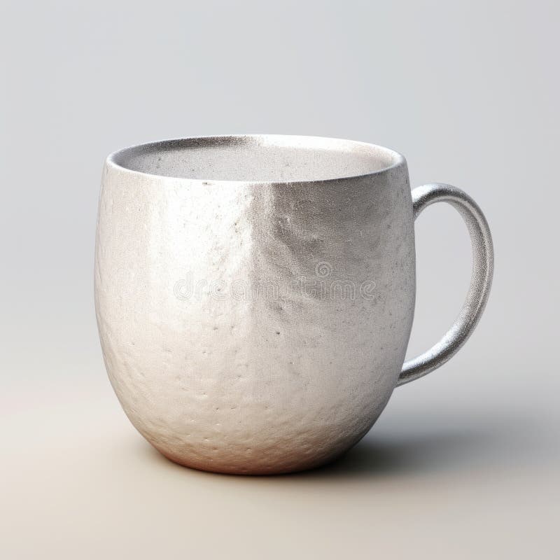 Realistic Silver Mug 3d Model with Organic Texture and Soft Lighting ...