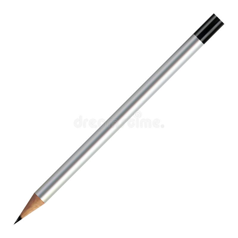 Realistic Silver Pencil stock vector. Illustration of isolated - 11997314