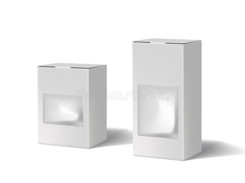 Realistic Simple Paper Box Packaging with Window Stock Vector ...