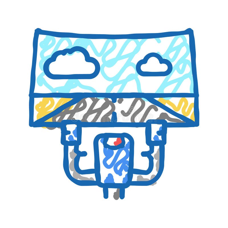 Realistic Simulator in Education Machine Flight School Icon Doodle ...