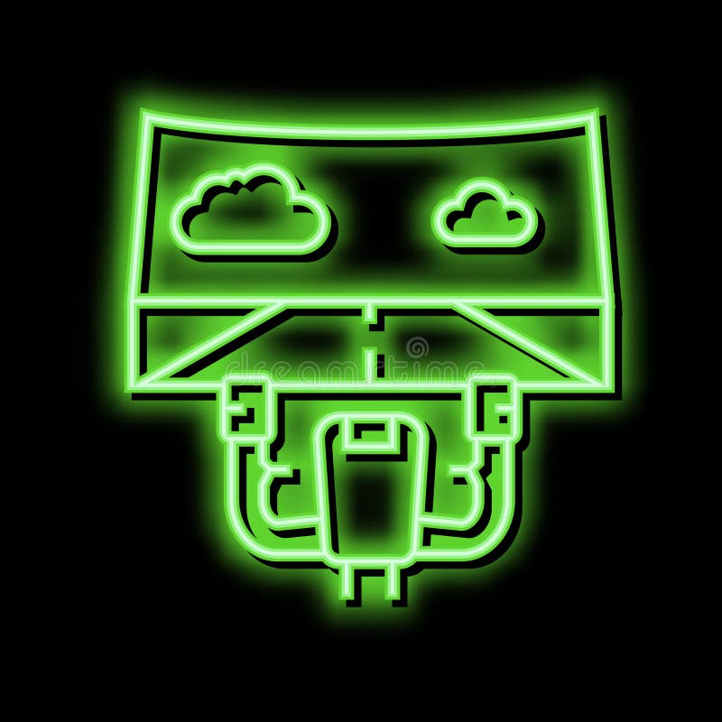 Realistic Simulator in Education Machine Flight School Neon Glow Icon ...