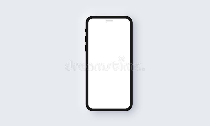 Realistic Single Mobile Phone Neomorphism Template Mockup Vector Stock ...