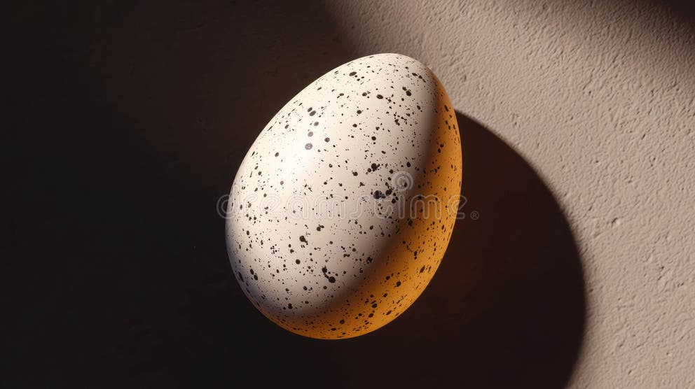 Realistic Single Quail Egg Top View with Soft Shadow and Light Contrast ...