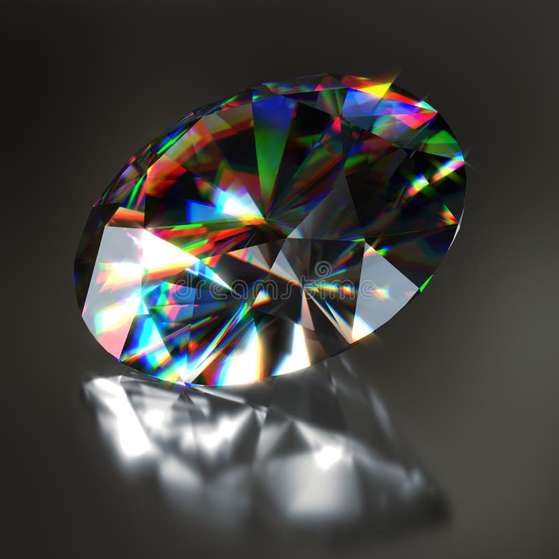 Realistic Single Round Diamond Stock Illustration - Illustration of ...