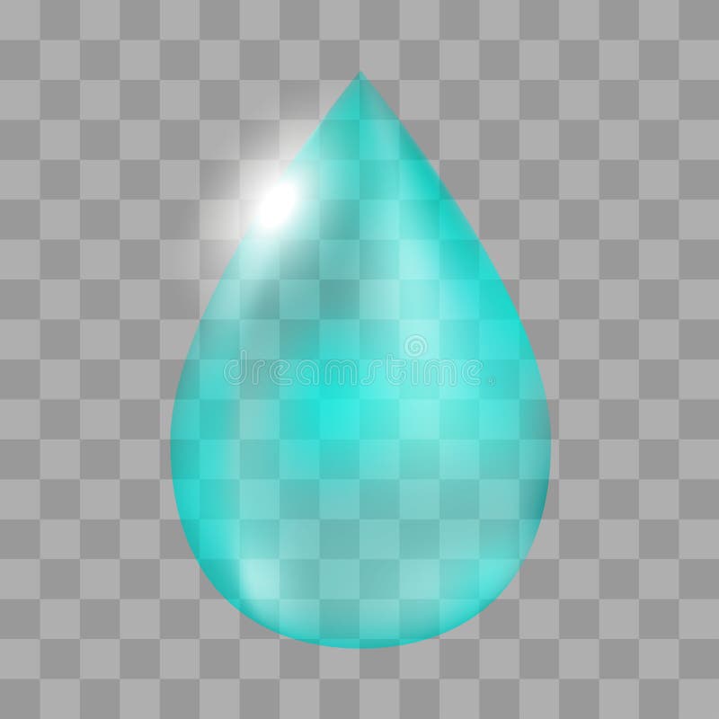 Realistic Single Water Drop Isolated on White Vector Stock Vector ...
