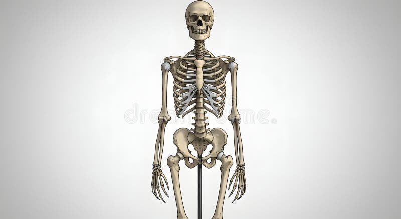 Detailed Skeleton Model Showing Human Skeletal Structure in a Neutral ...