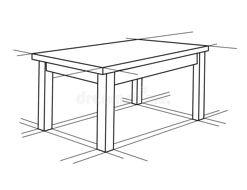 Realistic Sketch of the Table in Perspective. Vector Stock Illustration ...