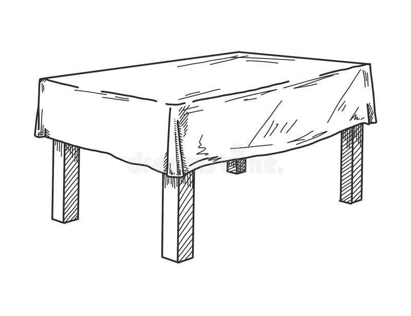 Realistic Sketch of the Table in Perspective. Vector Stock Illustration ...
