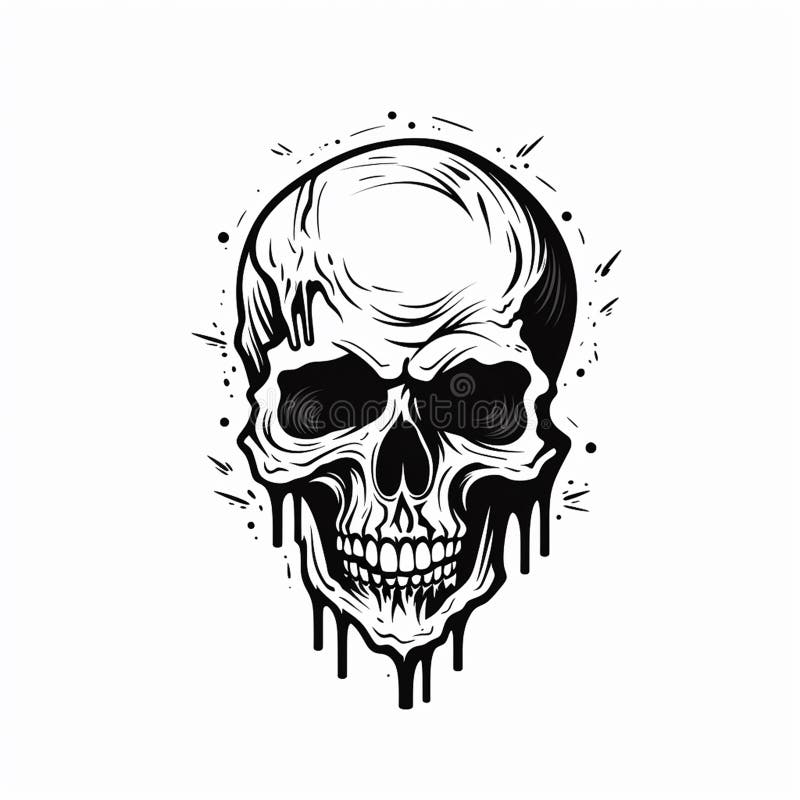 Realistic Skull with Shadow Stock Illustration - Illustration of bunch ...