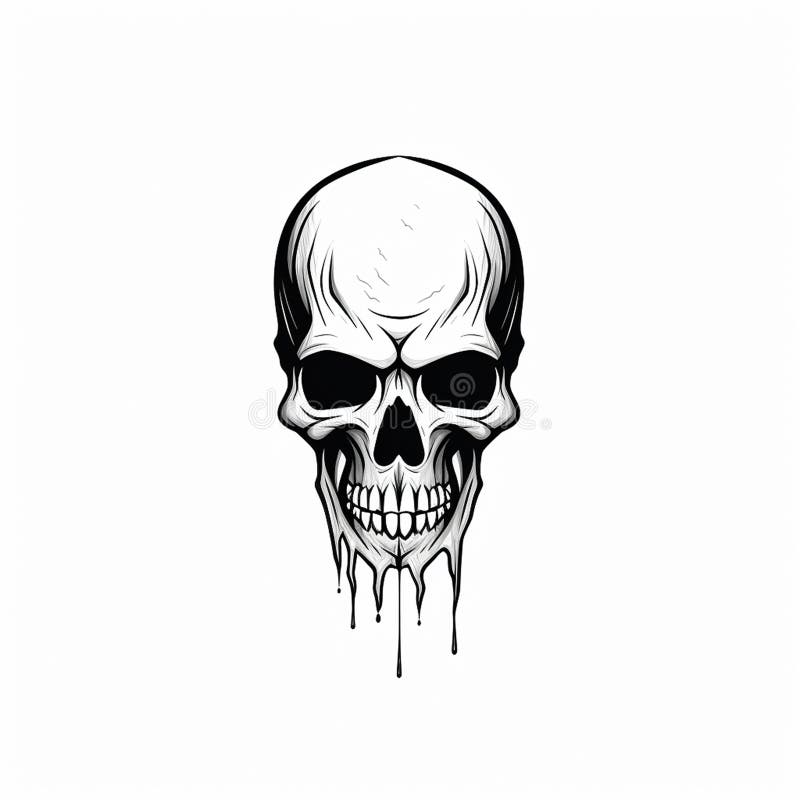 Realistic Skull with Shadow Stock Illustration - Illustration of ...