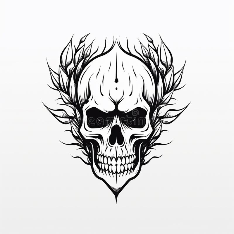 Realistic Skull with Shadow Stock Illustration - Illustration of eyes ...