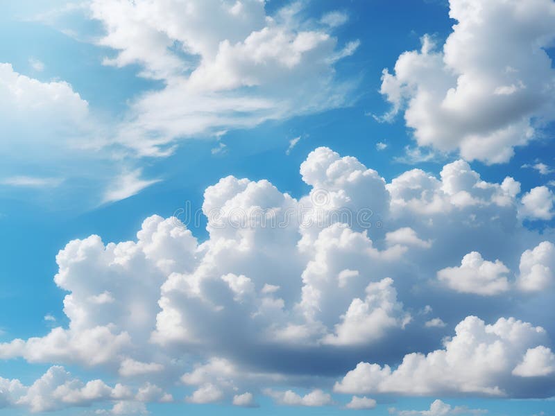 Realistic Sky with Clouds, Beautiful Heaven Nature Background Design ...