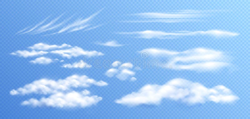 Realistic Sky Clouds Collection Stock Vector - Illustration of type ...