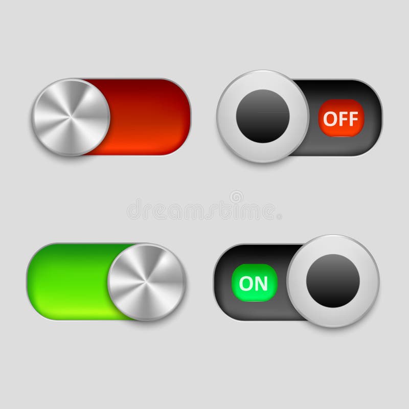 Realistic Sliders Technology Control on and Off. Vector Stock Vector ...