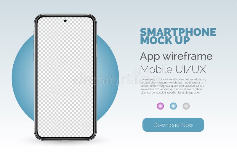 Realistic Smart Phone Mockup. Smartphone with Transparent Screen Design ...