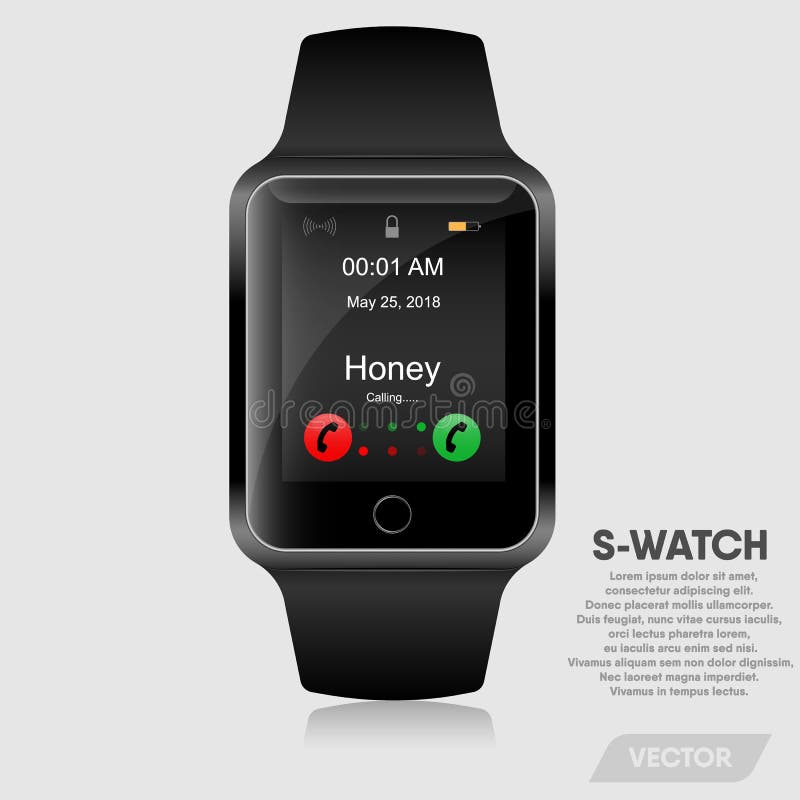 Realistic Smart Watch Modern Design, Vector, Illustration Stock ...
