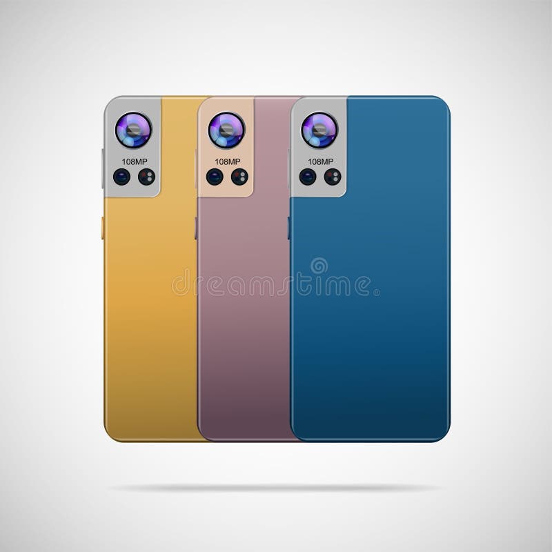 Realistic Smartphone with Back Illustration. Vector Illustration Stock ...