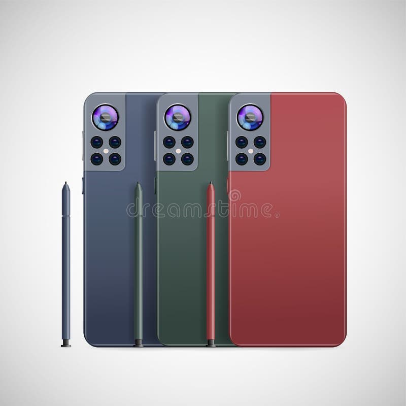 Realistic Smartphone with Back Illustration Stock Vector - Illustration ...