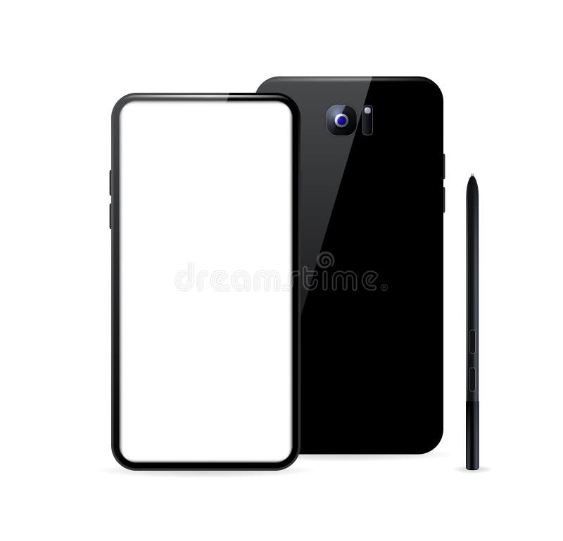 Realistic Smartphone , Black Color . Front View Stock Vector ...
