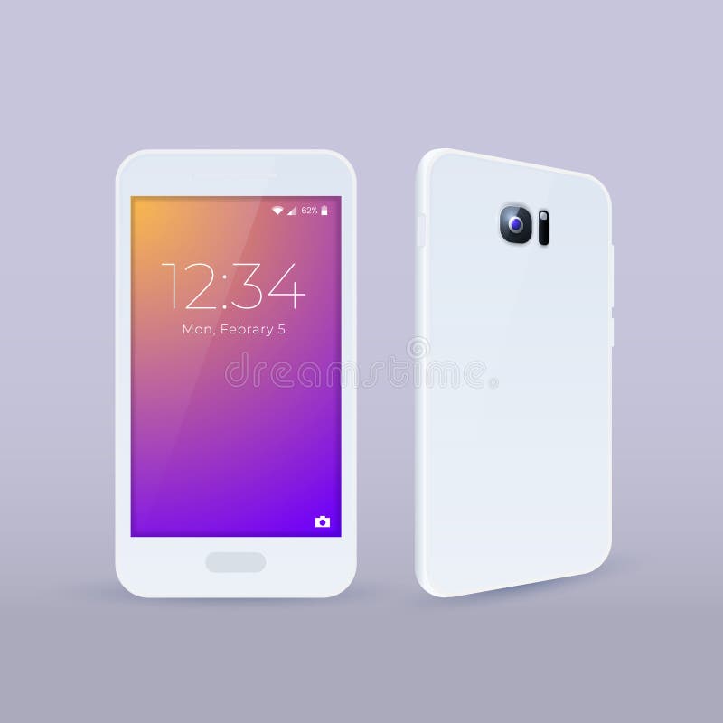 Realistic Smartphone , Black Color . Perspective View . Isolated Vector ...