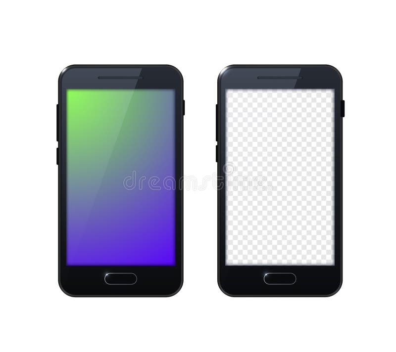 Realistic Smartphone , Black Color . Perspective View . Isolated Vector ...