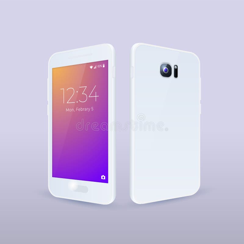 Realistic Smartphone , Black Color . Perspective View . Isolated Vector ...