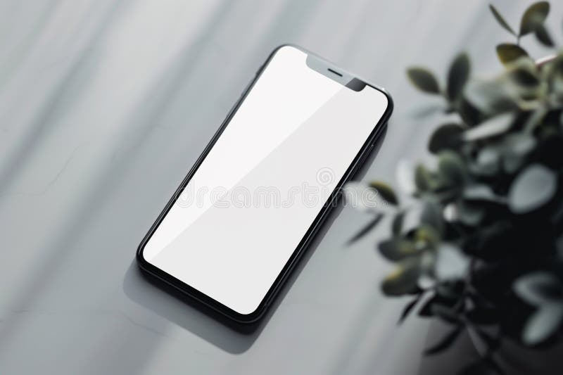 Realistic Smartphone Blank Screen Mockup Stock Image - Image of ...