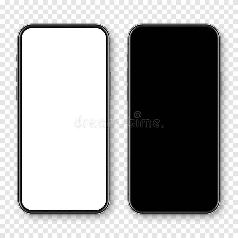 Realistic Smartphone with Blank Touch Screen on Checkered Background ...