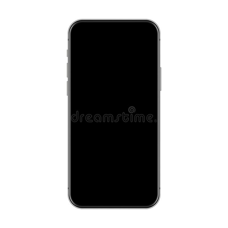 Realistic Smartphone with Blank Touch Screen Isolated on White ...