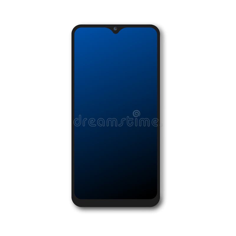 Realistic Smartphone with Blue Gradient Screen. Vector Stock ...