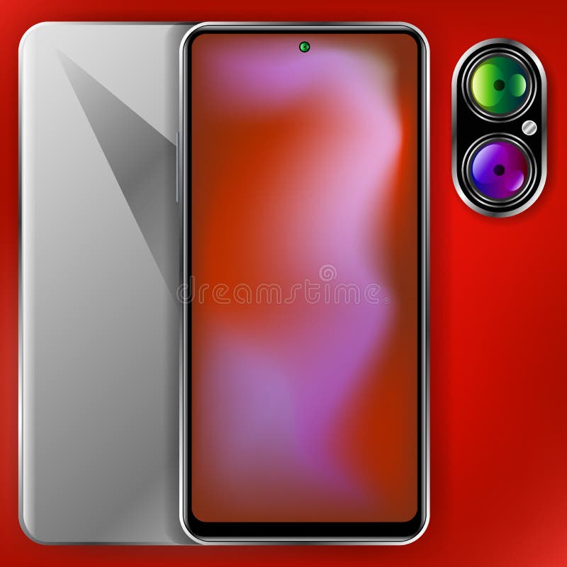 Realistic Smartphone Design. Three Dimensions Technology Design Stock ...