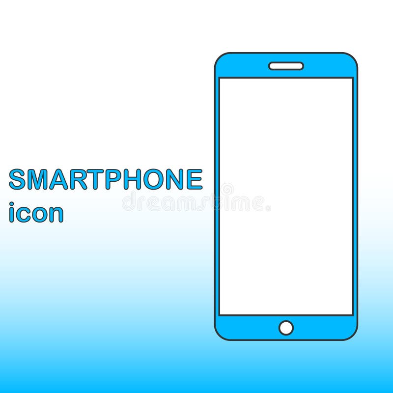 Realistic Smartphone Icon in Flat Design. Smartphone Designer Icon ...