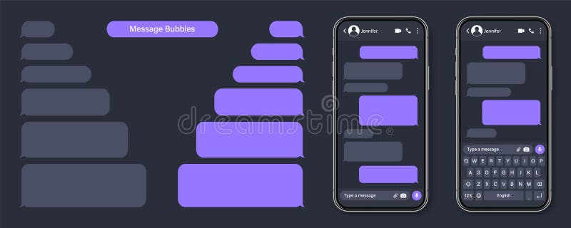 Realistic Smartphone with Messaging App. Blank SMS Text Frame Stock ...